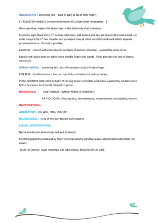 Examination of peripheral nerve injuries | PDF