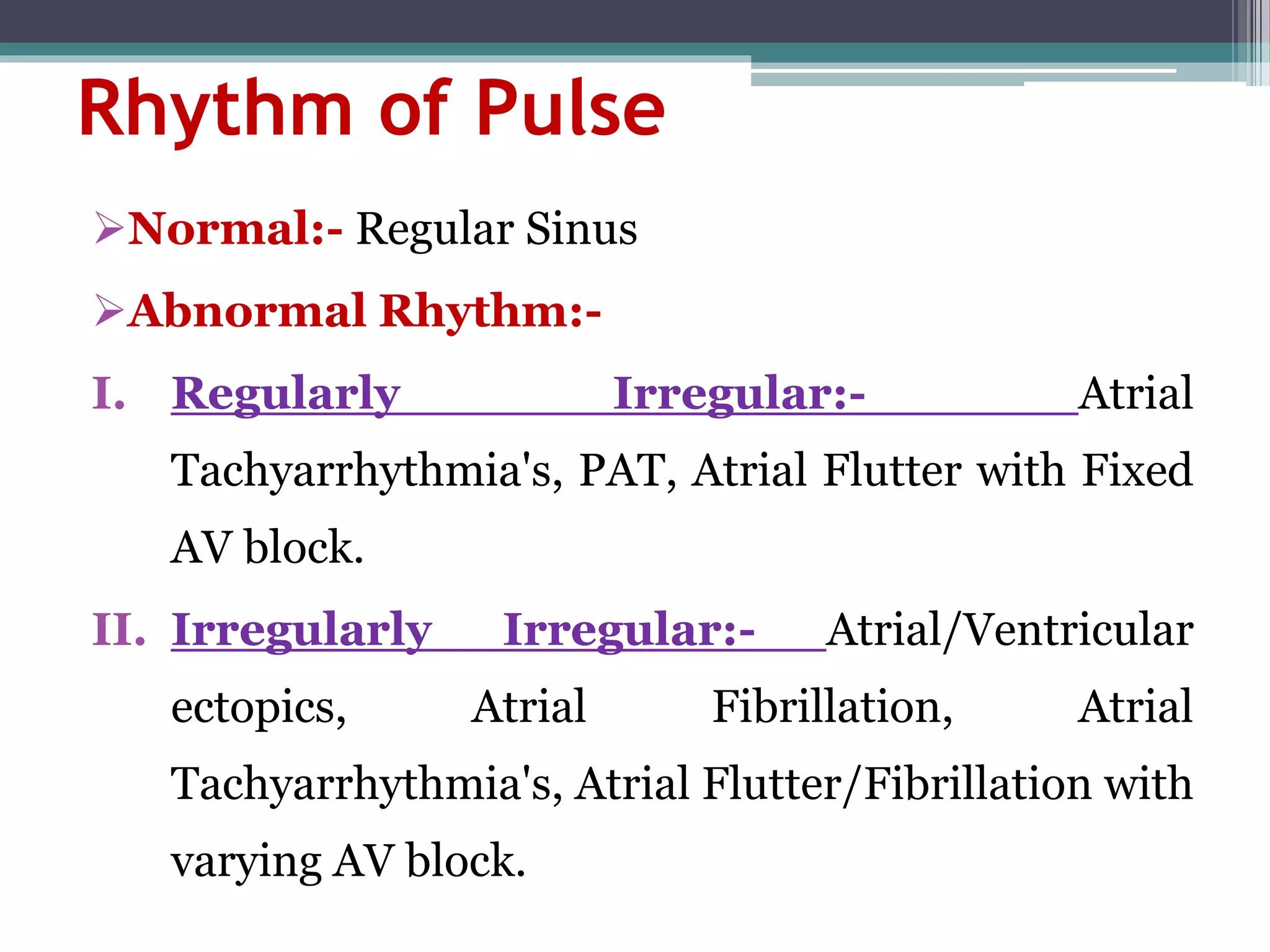 Examination of pulse | PPTX
