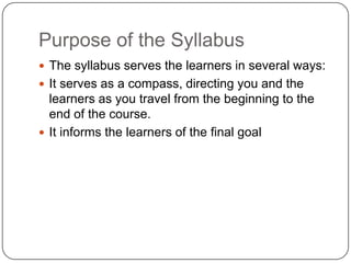 Examination of relevant syllabi and curriculum guides | PPTX