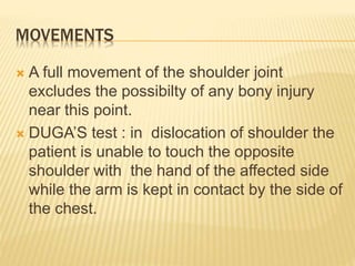 Examination of shoulder | PPTX | Death, Injury, or Military Conflict ...