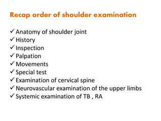 Clinical Examination of shoulder joint | PPTX