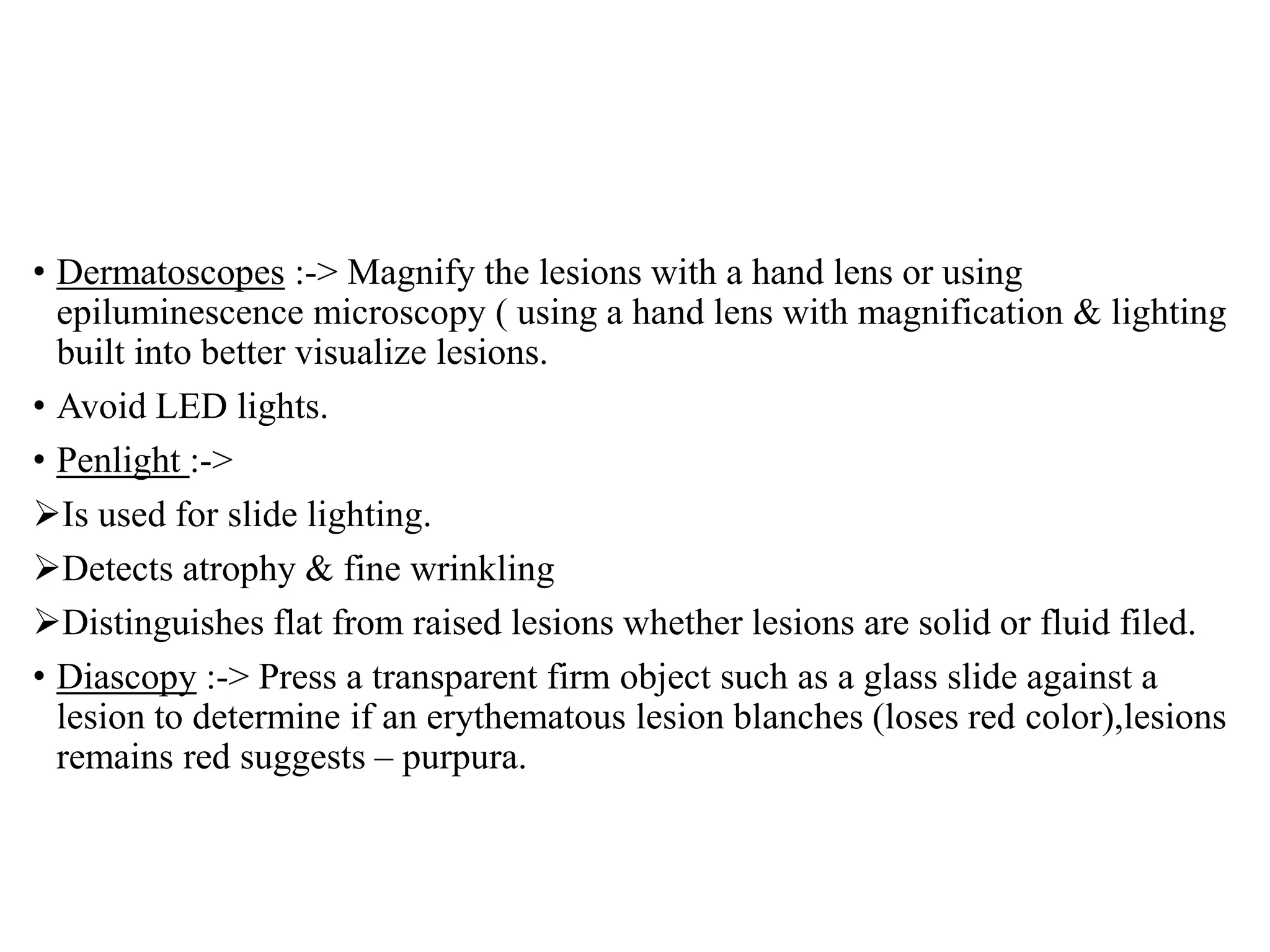 EXAMINATION OF SKIN.pptx and diagnostic tools | PPTX