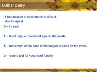 Examination of speech | PPTX