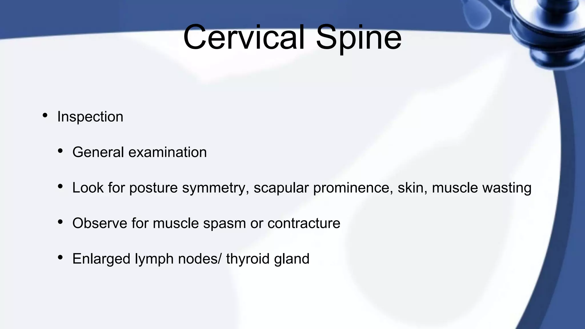 Examination of spine | PPTX