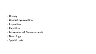 Examination Of Spine and it's patholgies | PPT