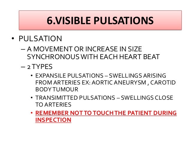Examination of swelling