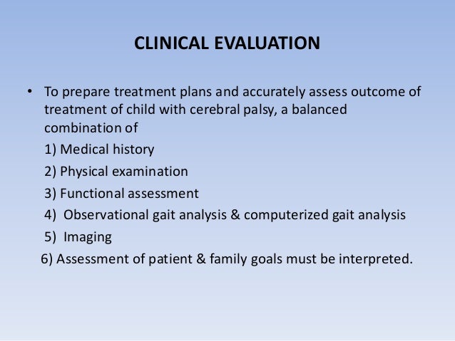 Examination of the child with cerebral palsy