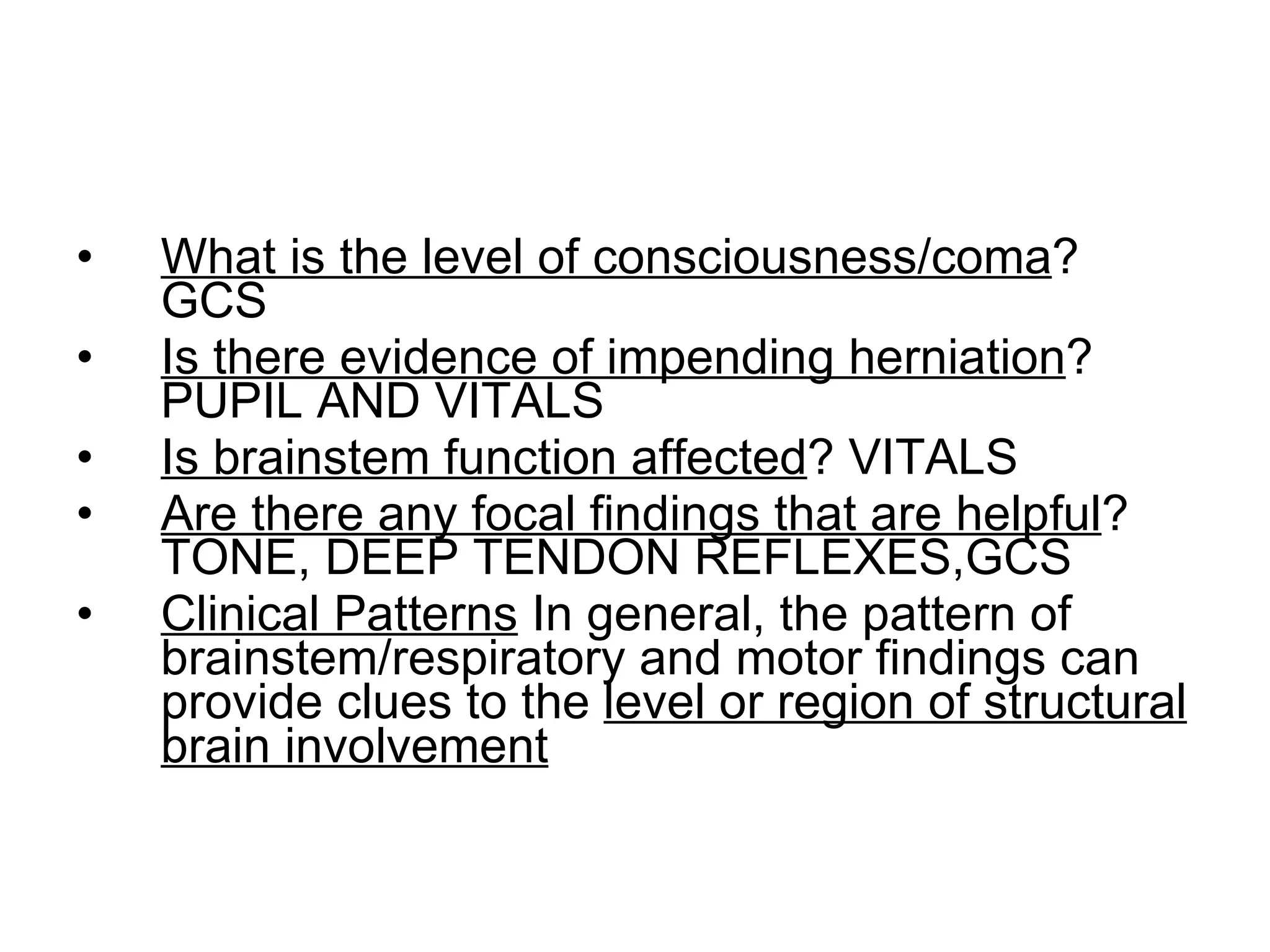 Examination Of The Comatose Patient | PPT