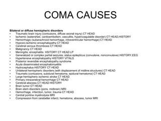 Examination Of The Comatose Patient | PPT