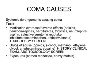 Examination Of The Comatose Patient | PPT