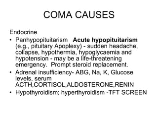 Examination Of The Comatose Patient | PPT