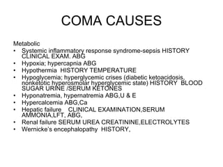 Examination Of The Comatose Patient | PPT
