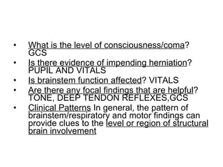Examination Of The Comatose Patient | PPT