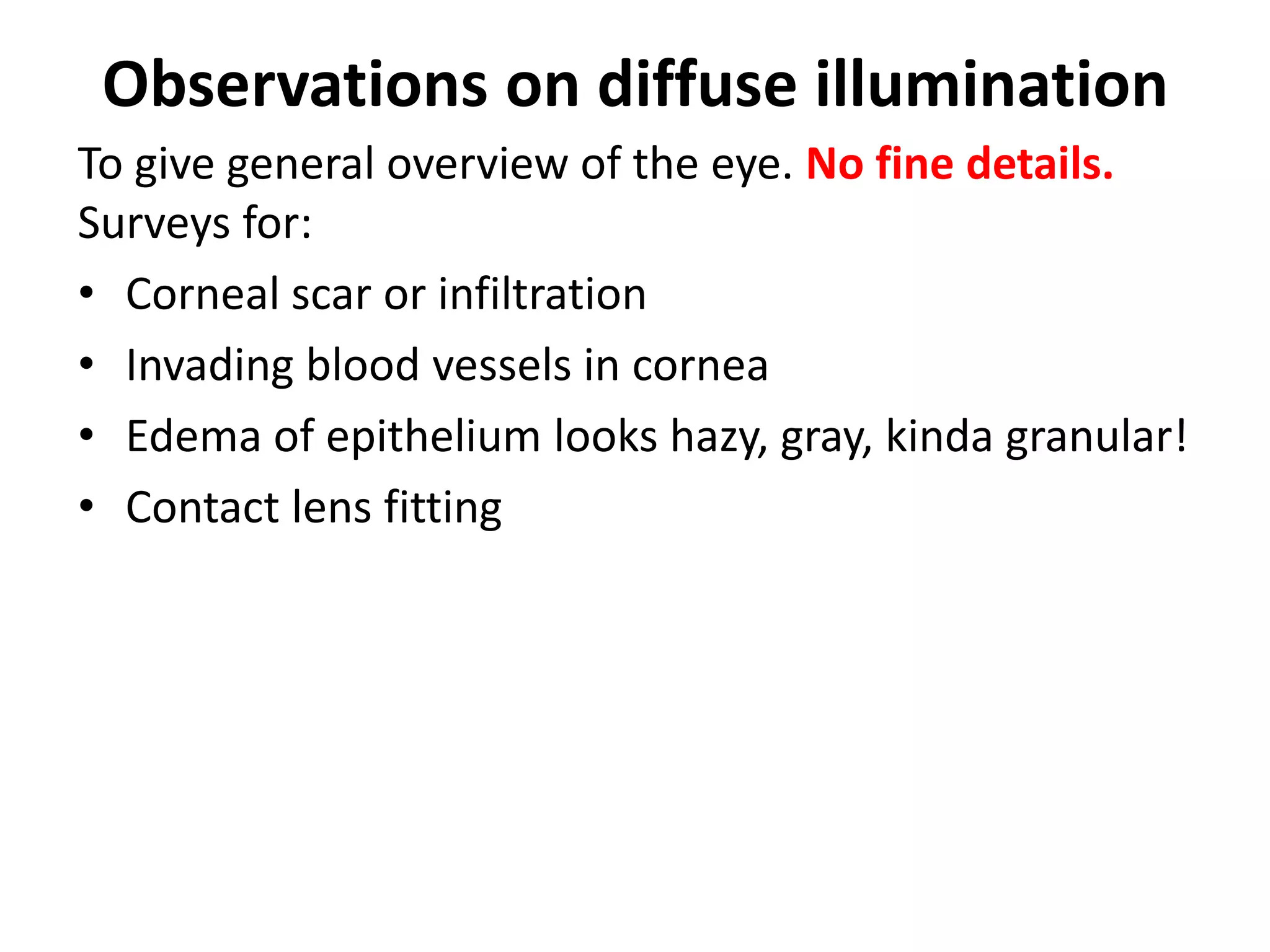 Examination of the cornea by Dr. Iddi Ndyabawe | PPTX