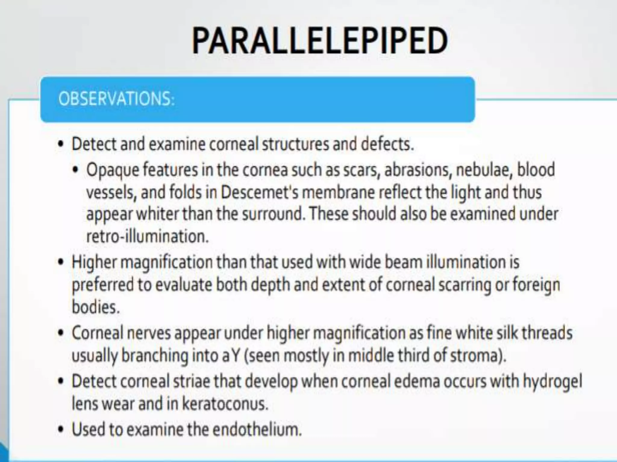 Examination of the cornea by Dr. Iddi Ndyabawe | PPTX