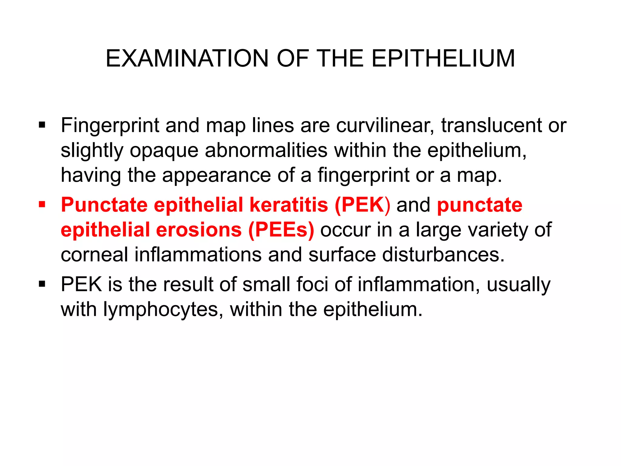 Examination of the cornea by Dr. Iddi Ndyabawe | PPTX