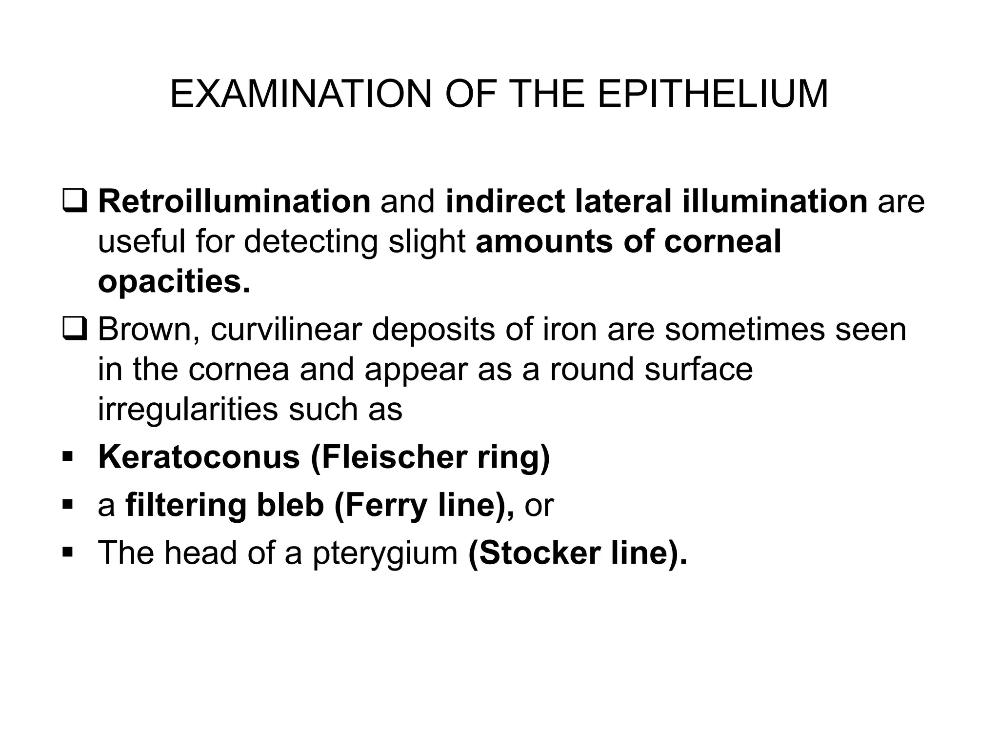 Examination of the cornea by Dr. Iddi Ndyabawe | PPTX
