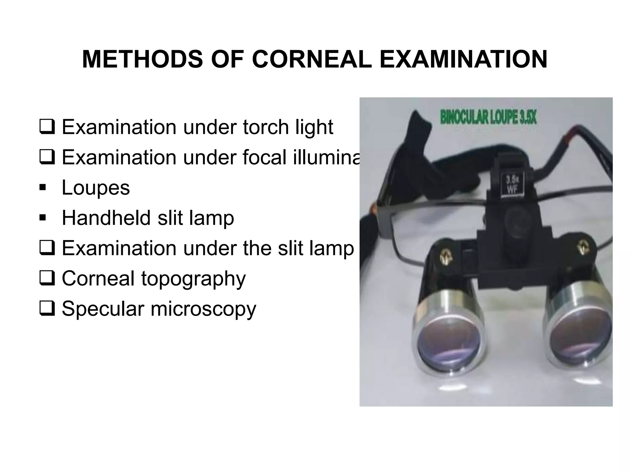 Examination of the cornea by Dr. Iddi Ndyabawe | PPTX