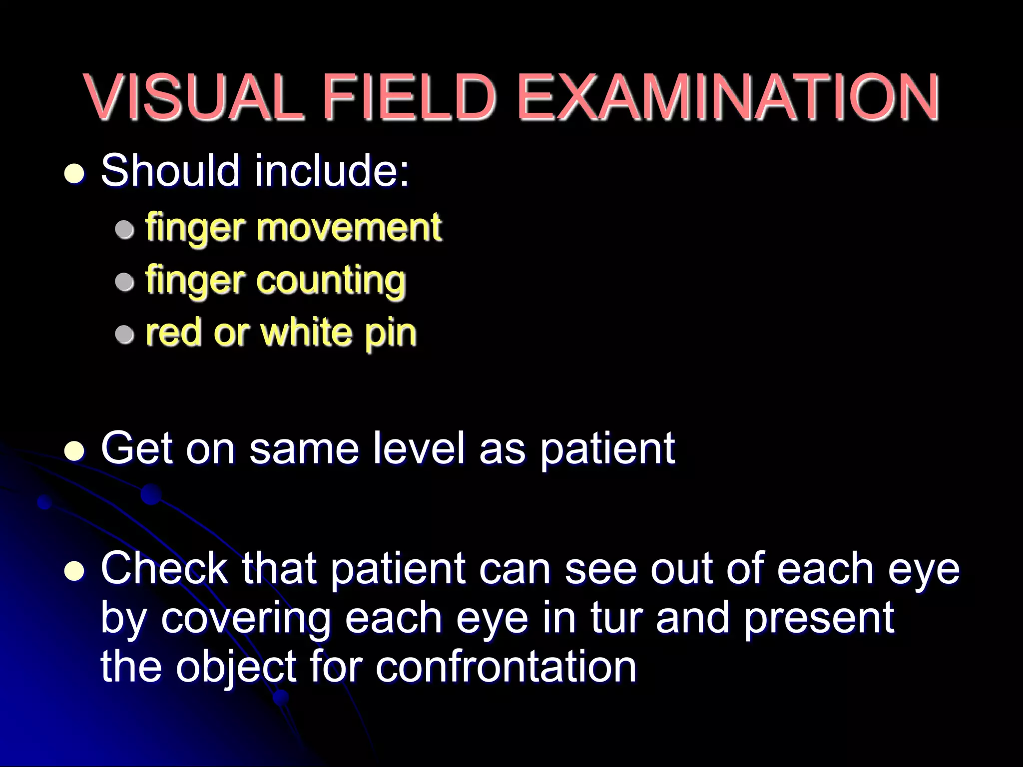 Examination of the eye | PPT