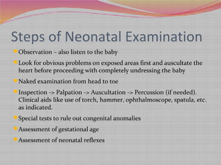Examination of the newborn. | PPT