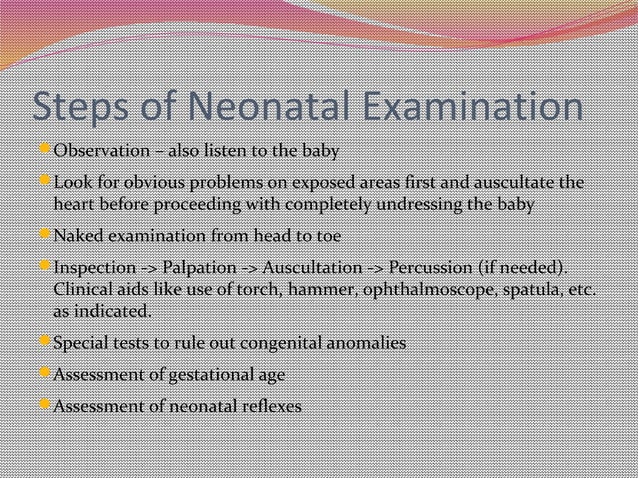 Examination of the newborn. | PPT | Pregnancy | Reproductive Health