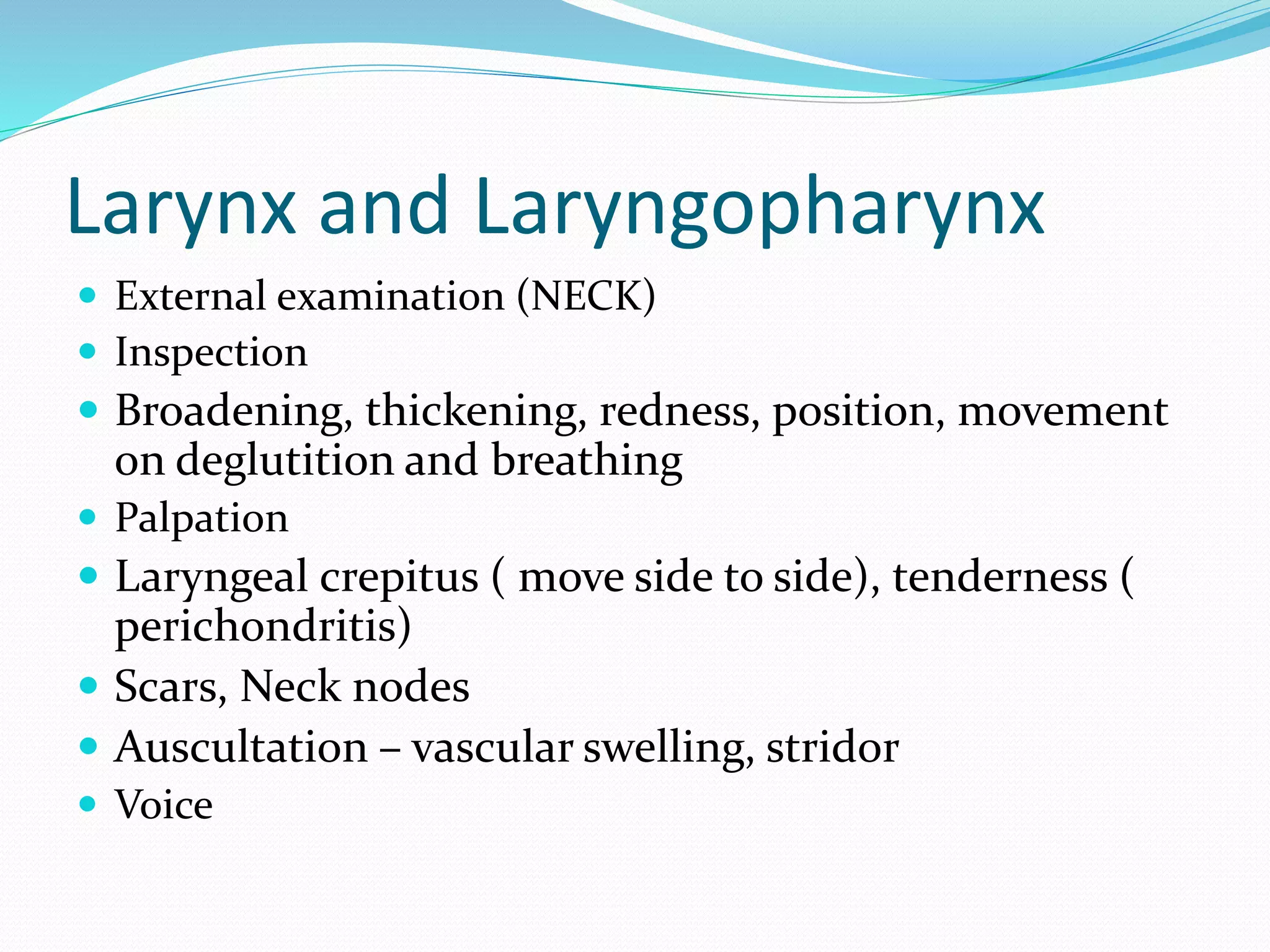 Examination of throat | PPTX