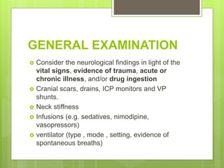 Examination of unconsious patient | PPTX