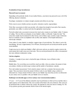 Examination of urge incontinenece | PDF