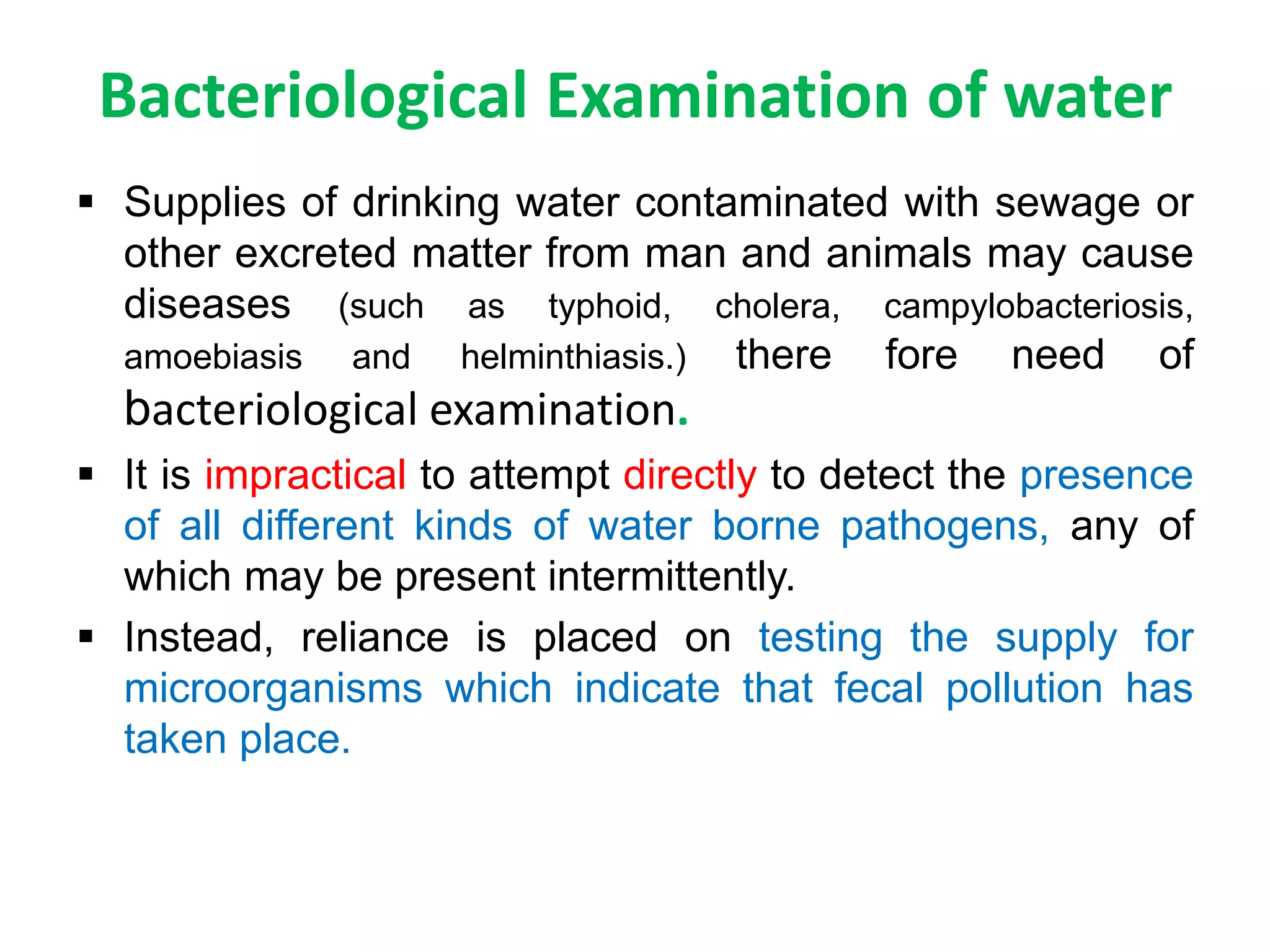Examination of water | PPTX