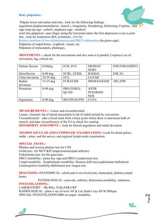 Examination of wrist and hand | PDF