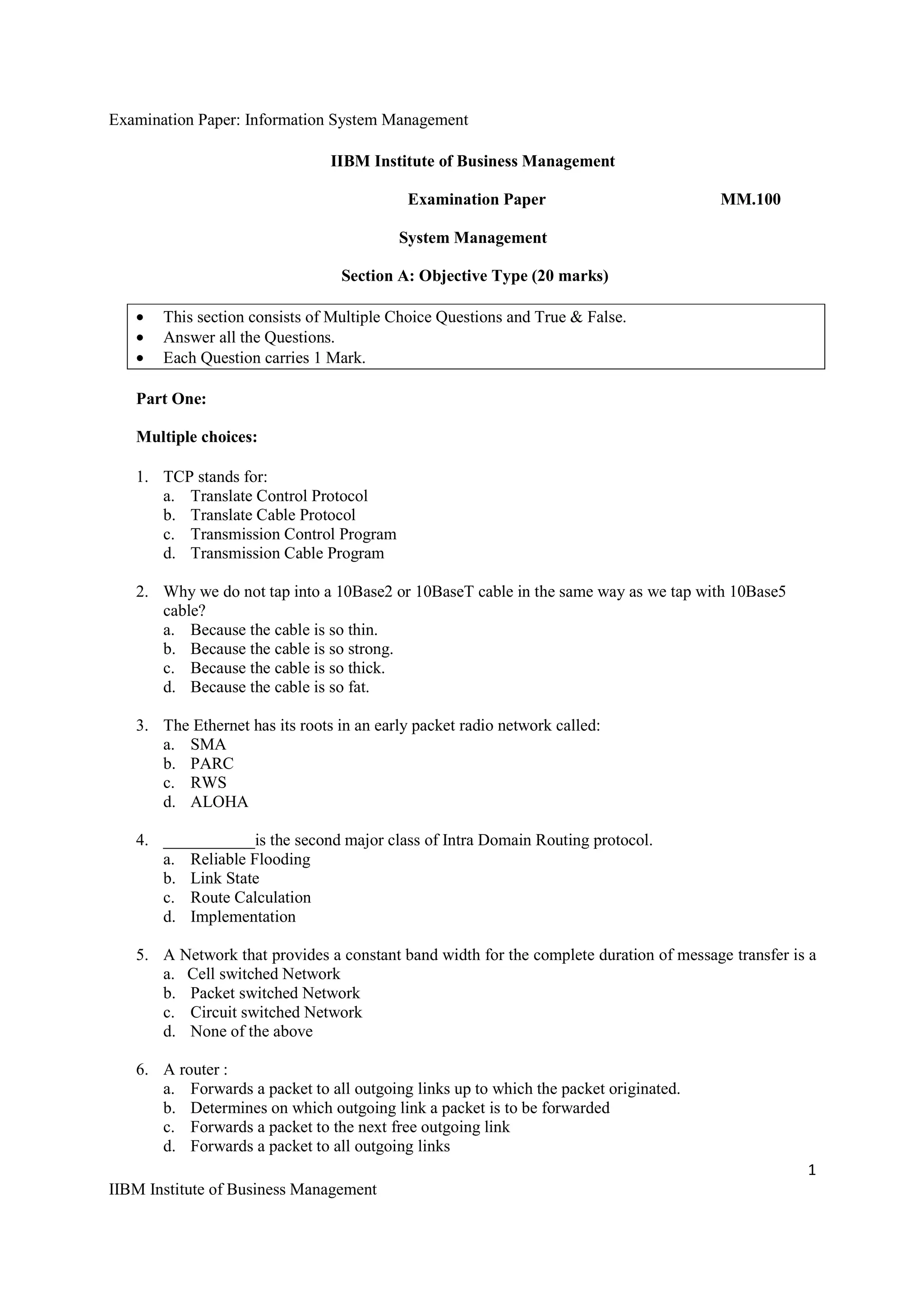 Examination paper system maagement operating systems | PDF