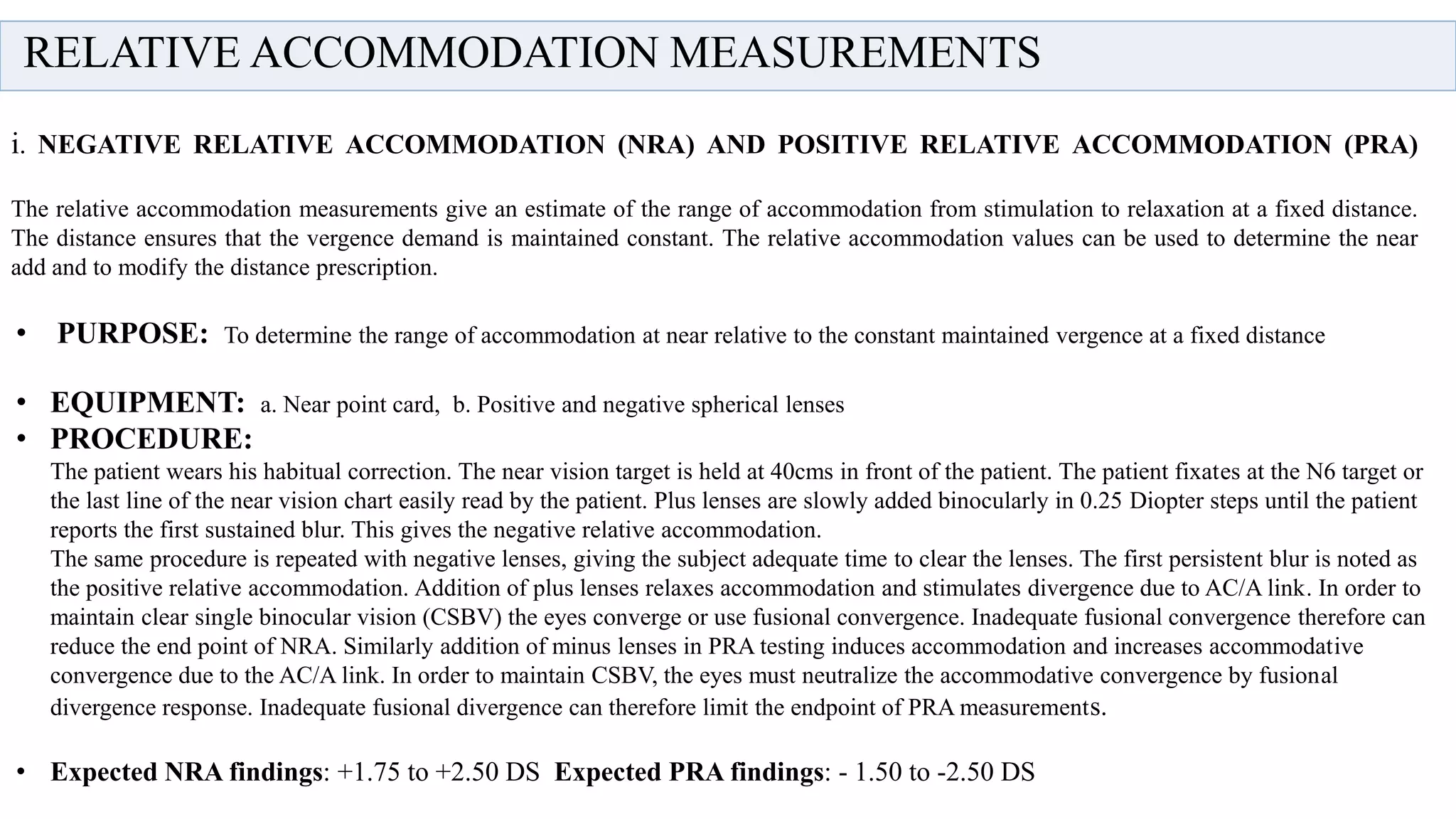 Examination protocol for binocular vision | PDF