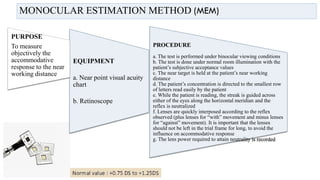 Examination protocol for binocular vision | PDF