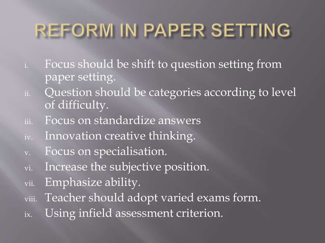 Examination reform | PPTX