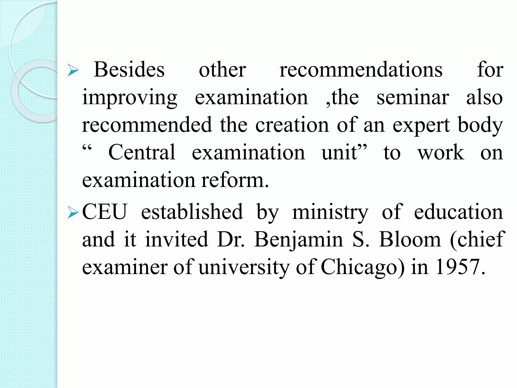Examination reform in India || Examination reforms up to secondary ...