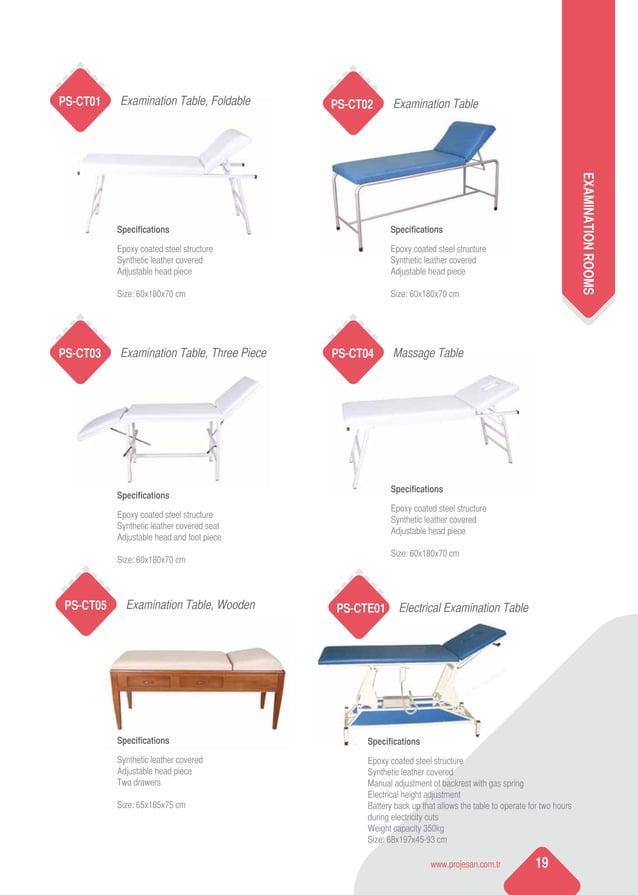 Projesan Examination rooms Catalog | PDF