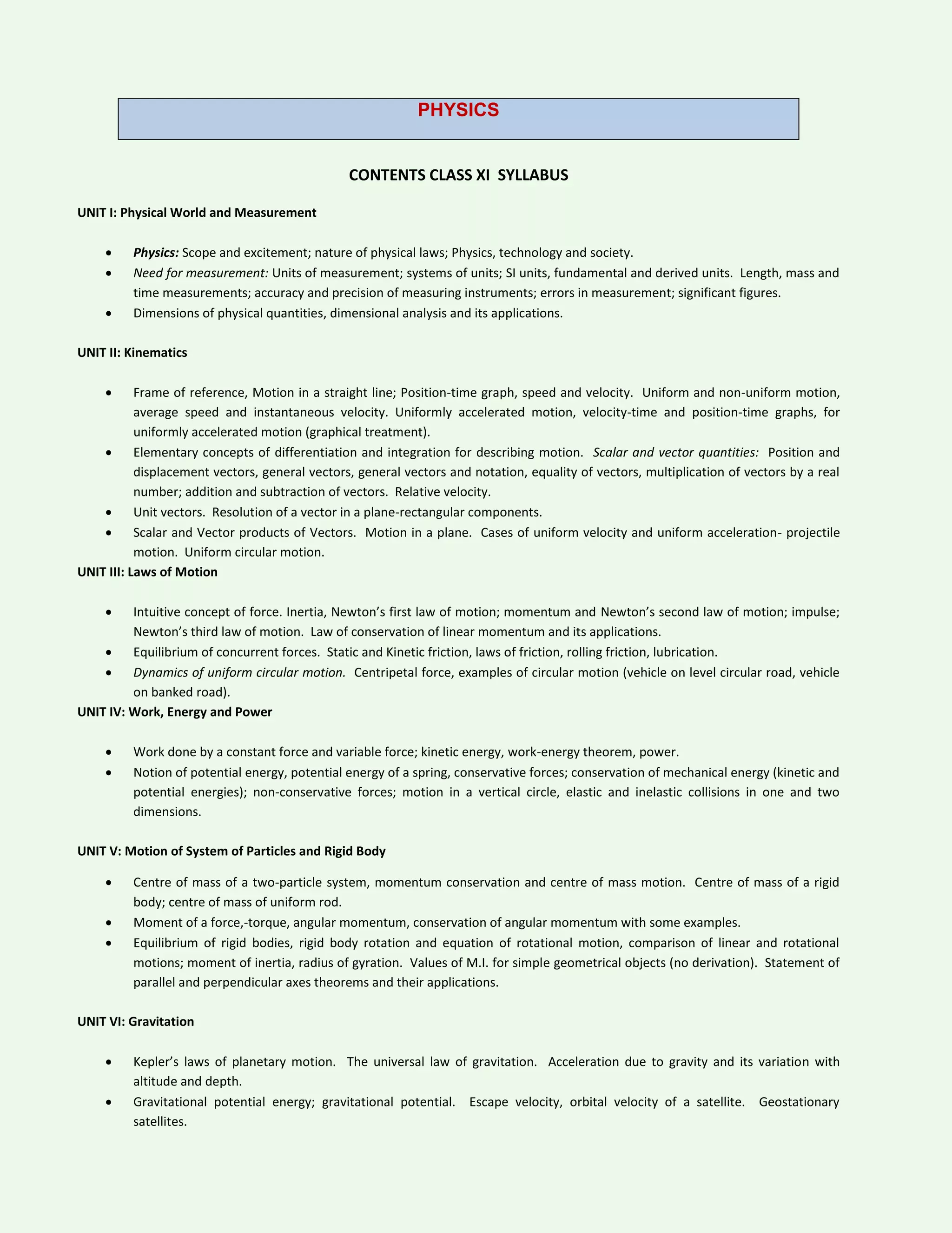 Examination syllabus | PDF