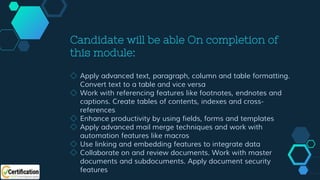 Examination Tips For ECDL ECDL-ADVANCED Exam | PPTX
