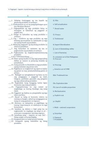 Exam in ekonomiks (tutor) | DOCX