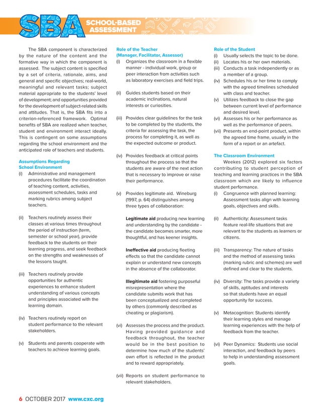 The Caribbean Examiner - School-Based Assessment | PDF