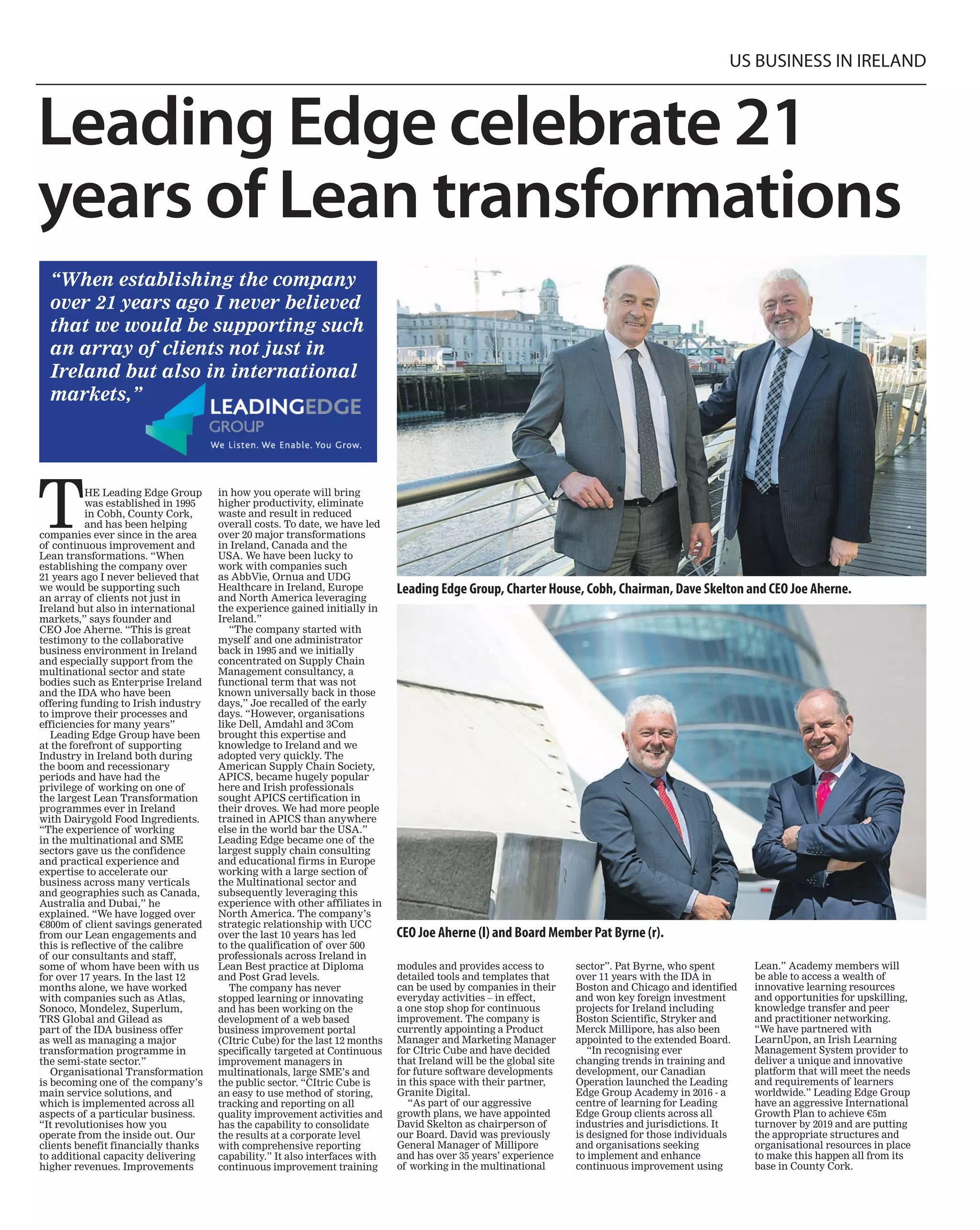 Leading Edge Celebrate 21 Years of Lean Transformations | PDF