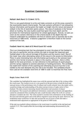 A2 Exampler Examiner commentary | PDF