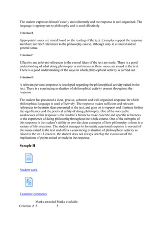 Examiner feedback samples | DOC
