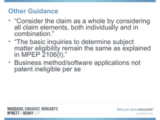 Patent Examination Examiner Guidelines on Alice | PPT