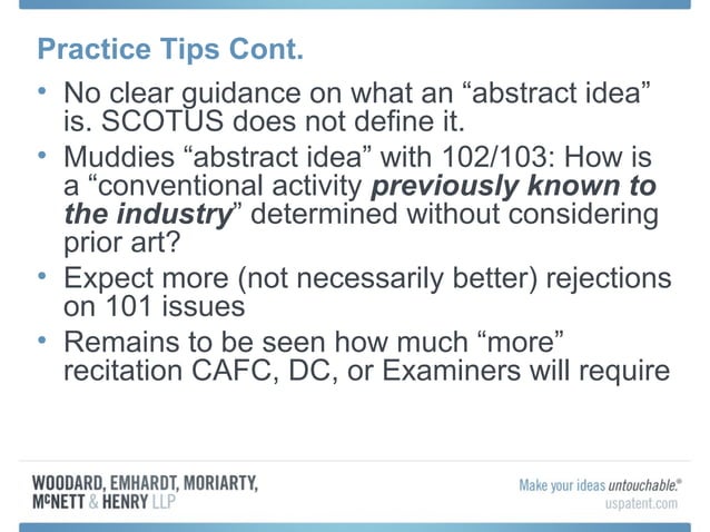 Patent Examination Examiner Guidelines on Alice | PPT