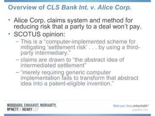 Patent Examination Examiner Guidelines on Alice | PPT
