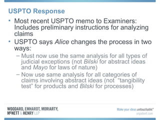 Patent Examination Examiner Guidelines on Alice | PPT