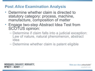 Patent Examination Examiner Guidelines on Alice | PPT