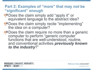 Patent Examination Examiner Guidelines on Alice | PPT