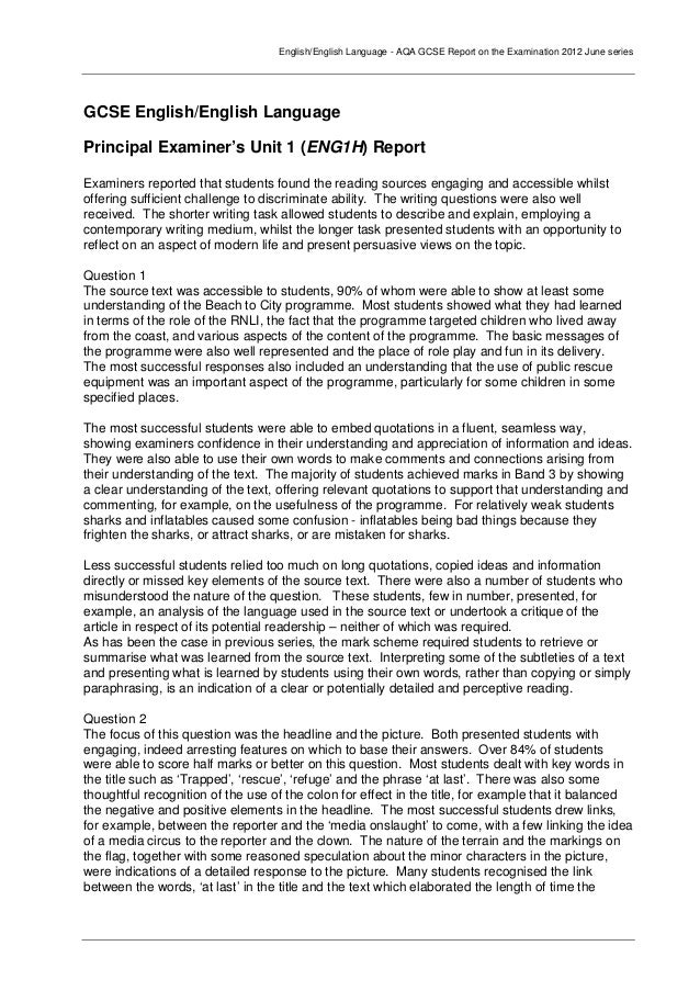 Examiners Report June 2012 Examiners Report June 2012